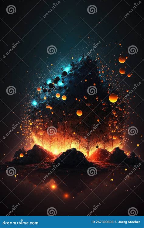 Glowing Particle Wallpaper Generative Ai Stock Illustration