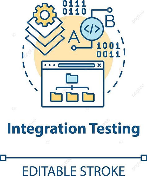 Integration Testing Icon For Software Development Element Art Code Vector Element Art Code