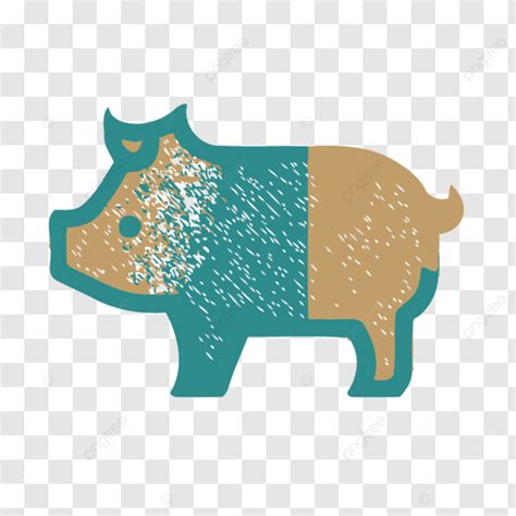 흰색 바탕에 돼지의 화려한 아이콘 벡터 흰색 바탕에 돼지고기의 단순한 다채로운 아이콘 그림자 없음 작은 프레임 중앙 Png 일러스트 및 벡터 에 대한 무료 다운로드