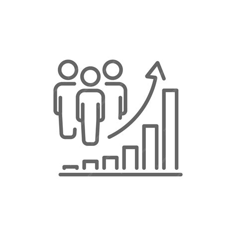 Premium Vector Grey Population Growth Line Art Icon Increase Social Development Global