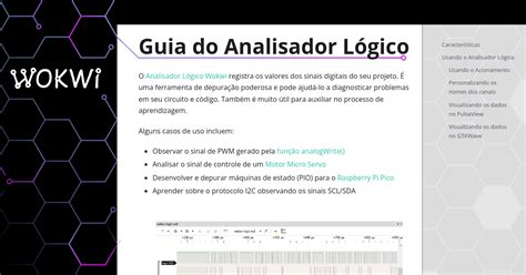 guia do analisador lógico wokwi docs
