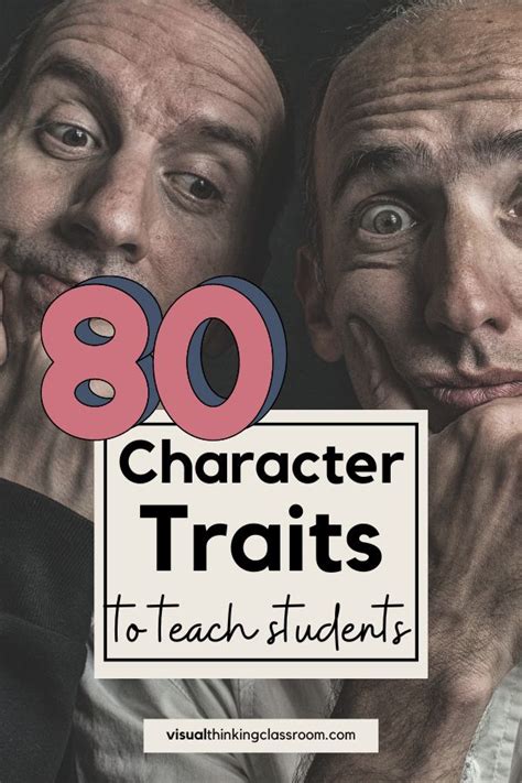 80 Positive And Negative Character Traits With Simple Definitions Visual Thinking Classroom