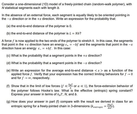 Solved Consider A One Dimensional 1d Model Of A