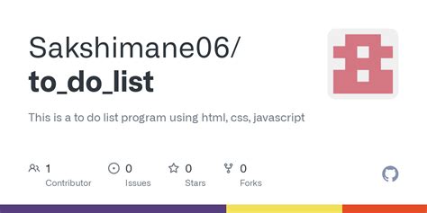 Github Sakshimane To Do List This Is A To Do List Program Using Html Css Javascript