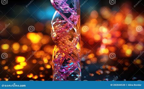 3d Human Dna Under Microscope Created With Generative Ai Stock Illustration Illustration Of
