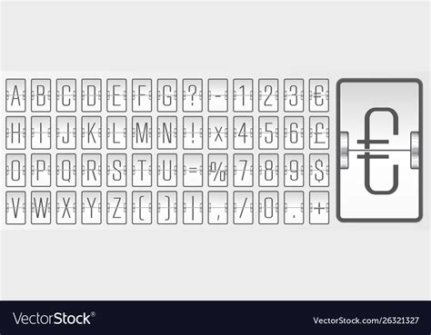 Winter Style Scoreboard Abc Font With Numbers Vector Image