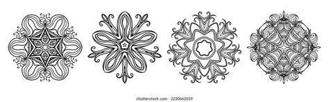 set circular mandala patterns coloring henna stock vector royalty free 2230662019 shutterstock