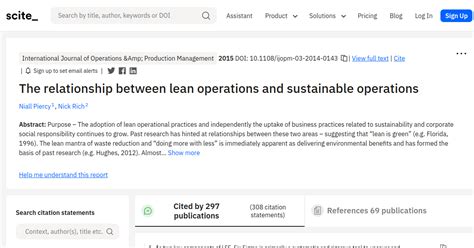 The Relationship Between Lean Operations And Sustainable Operations