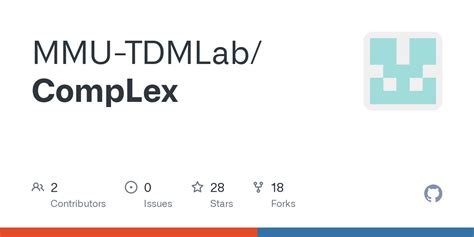 Github Mmu Tdmlab Complex