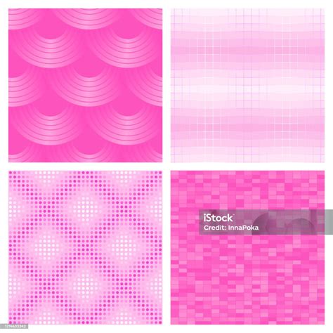 4 핑크 파스텔 고트 미학 매끄러운 패턴의 집합 추상 그리드 배경입니다 벡터 배경 화면입니다 추상적인에 대한 스톡 벡터 아트 및 기타 이미지 Istock