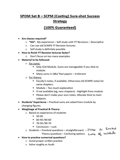 Scpm Important Topics And Sequence Pdf