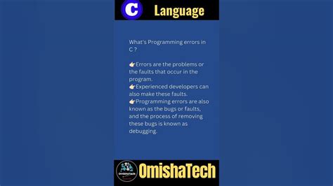 what s programming errors in c with mcqs shorts viral omishatech