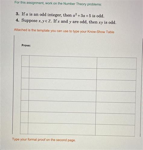 Solved For This Assignment Work On The Number Theory