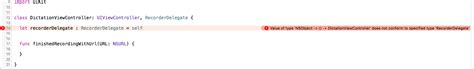 Ios Value Of Type Nsobject Viewcontroller Does Not Conform