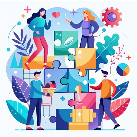 Teamwork Building Blocks Working Together To Achieve Success Premium Ai Generated Vector