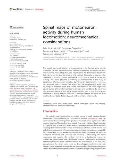 Pdf Spinal Maps Of Motoneuron Activity During Human Locomotion