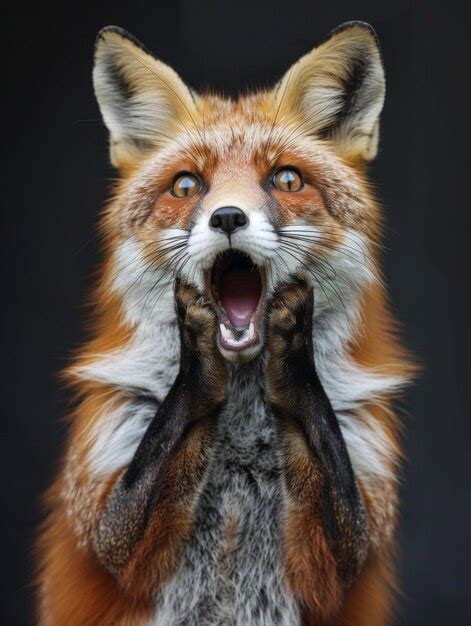 Very Surprised Fox With Open Mouth Premium Ai Generated Image