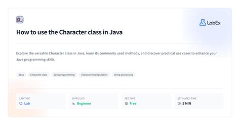 How To Use The Character Class In Java Labex