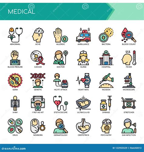 Medical Elements Pixel Perfect Icons Stock Vector Illustration Of Drug Cancer