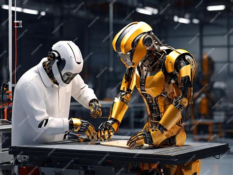 Aipowered Robots Enhancing Manufacturing With Complex Task Automation Premium Ai Generated Image