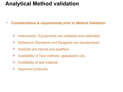 Assay Method Validation Ppt Slide Ppt Chemistry Science