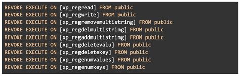 Figure 6 Revoke Execute Permission On Dangerous Features Of Sql Server