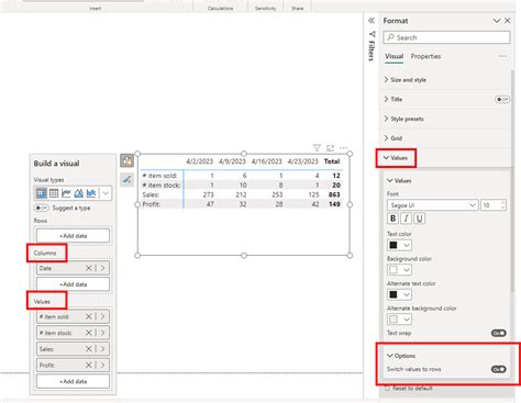 get the dax values into a table microsoft fabric community