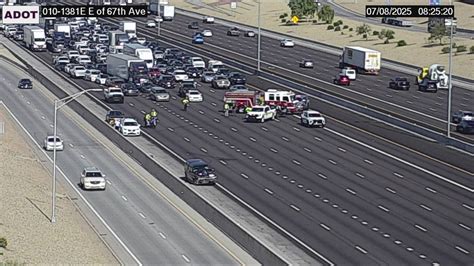 Crash On I 10 Blocks Eastbound Lanes Near 67th Avenue