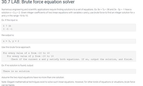 Solved In Java Pls LAB Brute Force Equation Solver