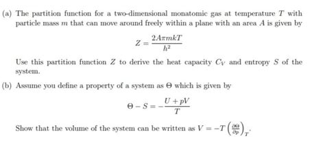 Solved A The Partition Function For A Two Dimensional
