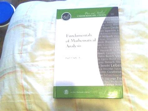 Fundamentals Of Mathematical Analysis Pure And Applied Undergraduate Texts