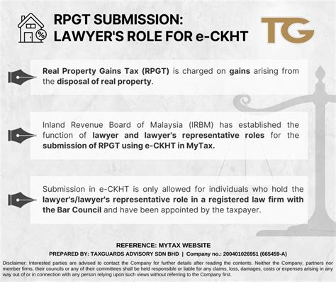 RPGT Submission Lawyers Role For E CKHT Taxguards Advisory