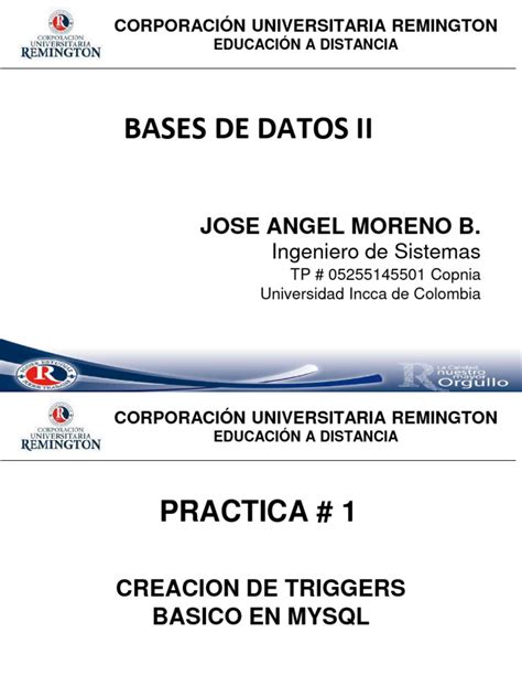 Practica Triggers Mysql 1 Pdf Bases De Datos Software De Gestión