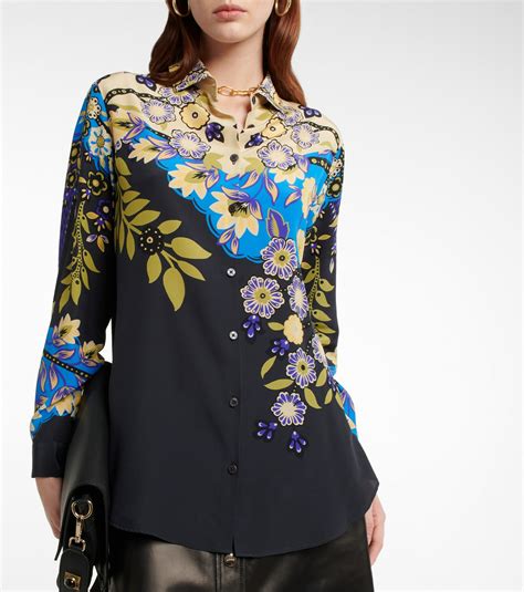 Etro Floral Silk Georgette Shirt Etro