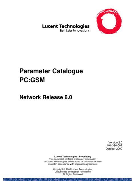 parameter catalogue pc gsm network release 8 0 pdf cellular