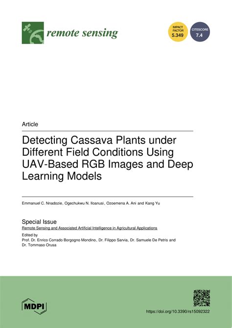 Pdf Detecting Cassava Plants Under Different Field Conditions Using