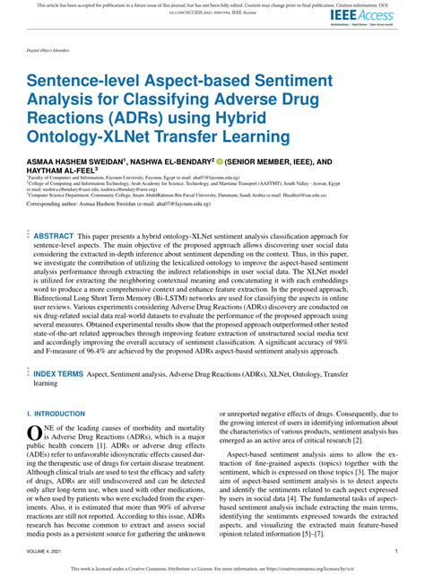 Pdf Sentence Level Aspect Based Sentiment Analysis For Classifying