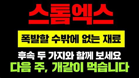 스톰엑스 폭발할 수밖에 없는 재료 후속 두 가지와 함께 보세요 다음 주 개같이 먹습니다 스톰엑스 스톰엑스 코인 스톰엑스