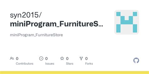 Github Syn2015miniprogramfurniturestore Miniprogramfurniturestore