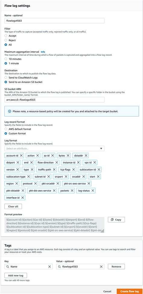 aws vpc via s3 setup aws console method