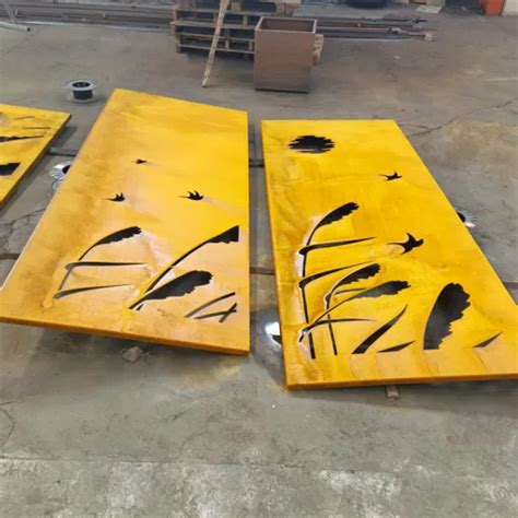 Single Corten Steel Garden Decorative Rectangular Screen Paneloutdoor
