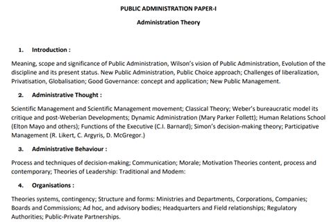 Pdf Upsc Public Administration Optional Syllabus For Ias Mains 2023 Pdf Panot Book