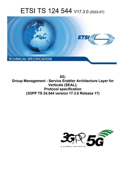 Etsi Ts 124 544 V17 3 0 2022 07 5g Group Management Service Enabler Architecture Layer For