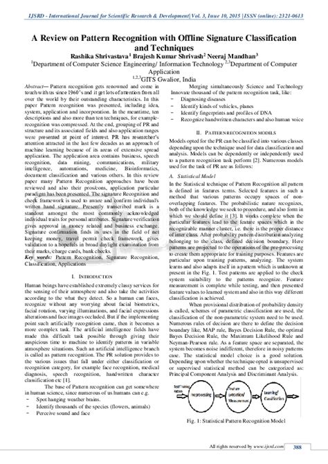 Pdf A Review On Pattern Recognition With Offline Signature