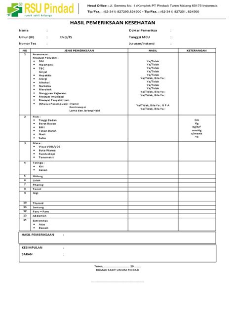 Form Pemeriksaan Kesehatan Mcu Pdf Form Pemeriksaan Kesehatan Mcu Pdf
