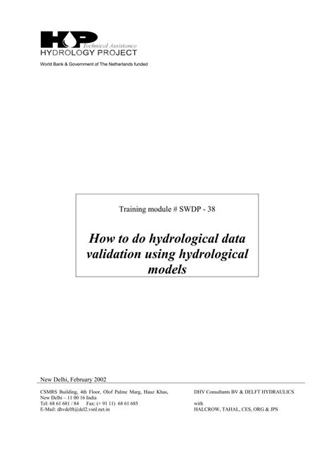 How To Do Hydrological Data Validation Using Hydrological Models