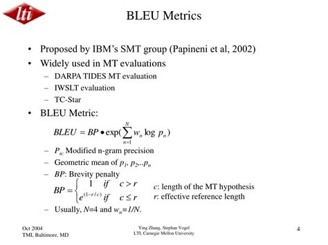 Ppt Measuring Confidence Intervals For Mt Evaluation Metrics Powerpoint Presentation Id361230