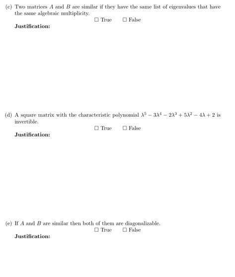 Solved C Two Matrices A And B Are Similar If They Have The Chegg Com