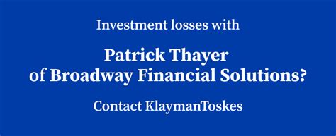 Patrick Thayer Of Broadway Financial Solutions Charged With Fraud