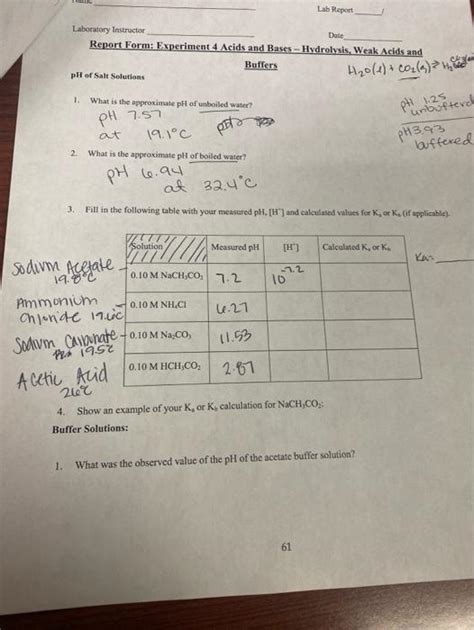 solved lab report laboratory instructor date report form